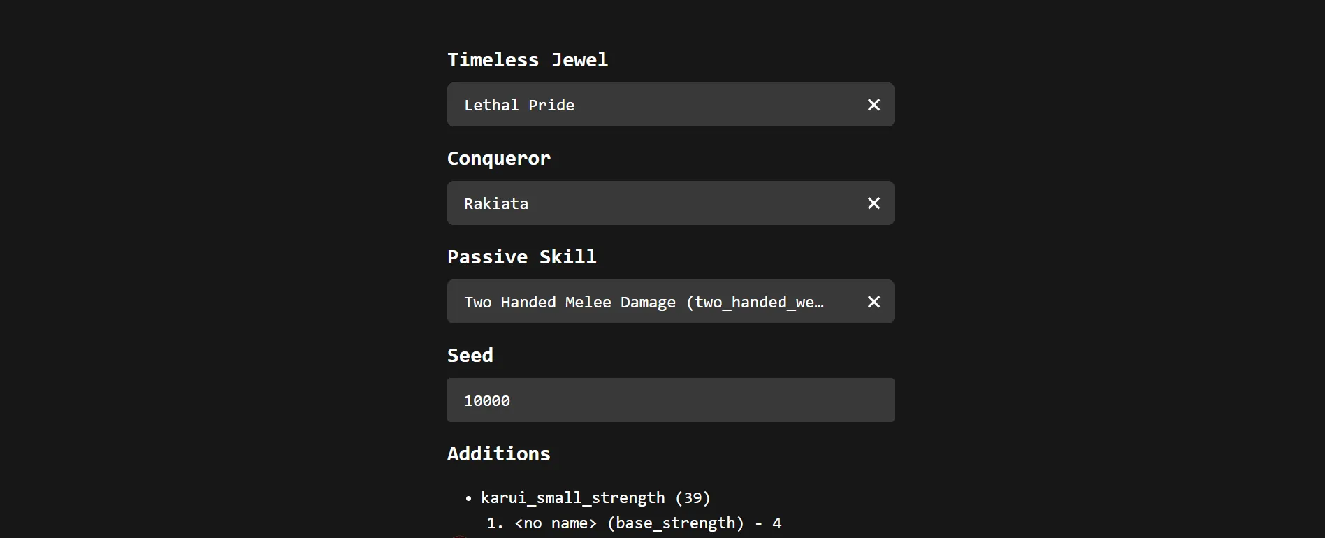 Timeless Jewel Calculator - Start Calculator